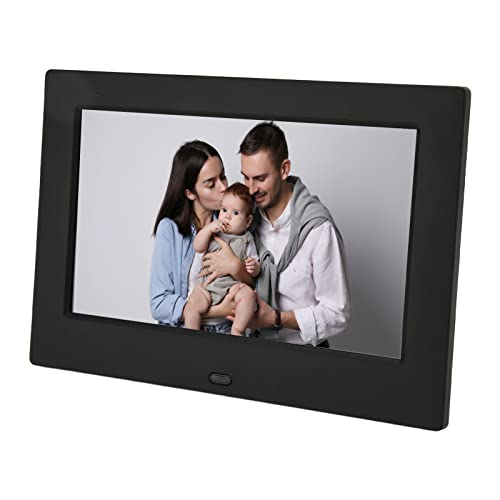 Digital Photo Album, 100‑240V 7 Inch HD 1080P Digital Photo Frame Background Music Calendar Function for Advertising (US Plug)