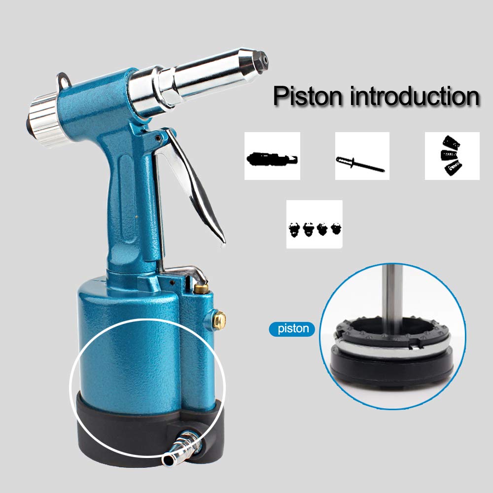 DoubleSun Heavy Duty Air Hydraulic Riveter-Professional Pop Pneumatic Riveting Gun Rivet Tool with Nose Pieces