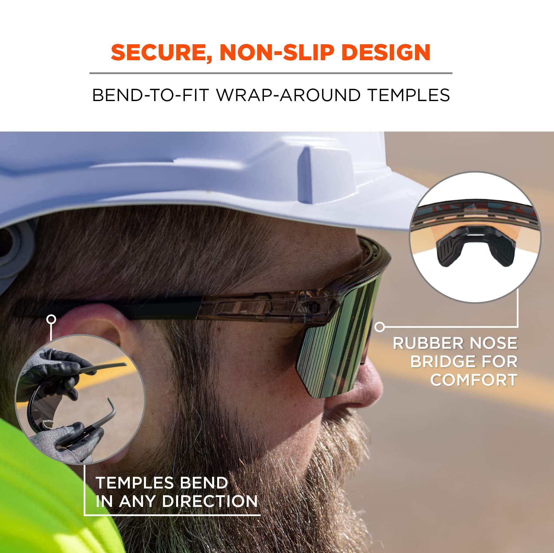 Ergodyne Skullerz AEGIR Safety Sunglasses, Mirrored Lens, ANSI z87.1