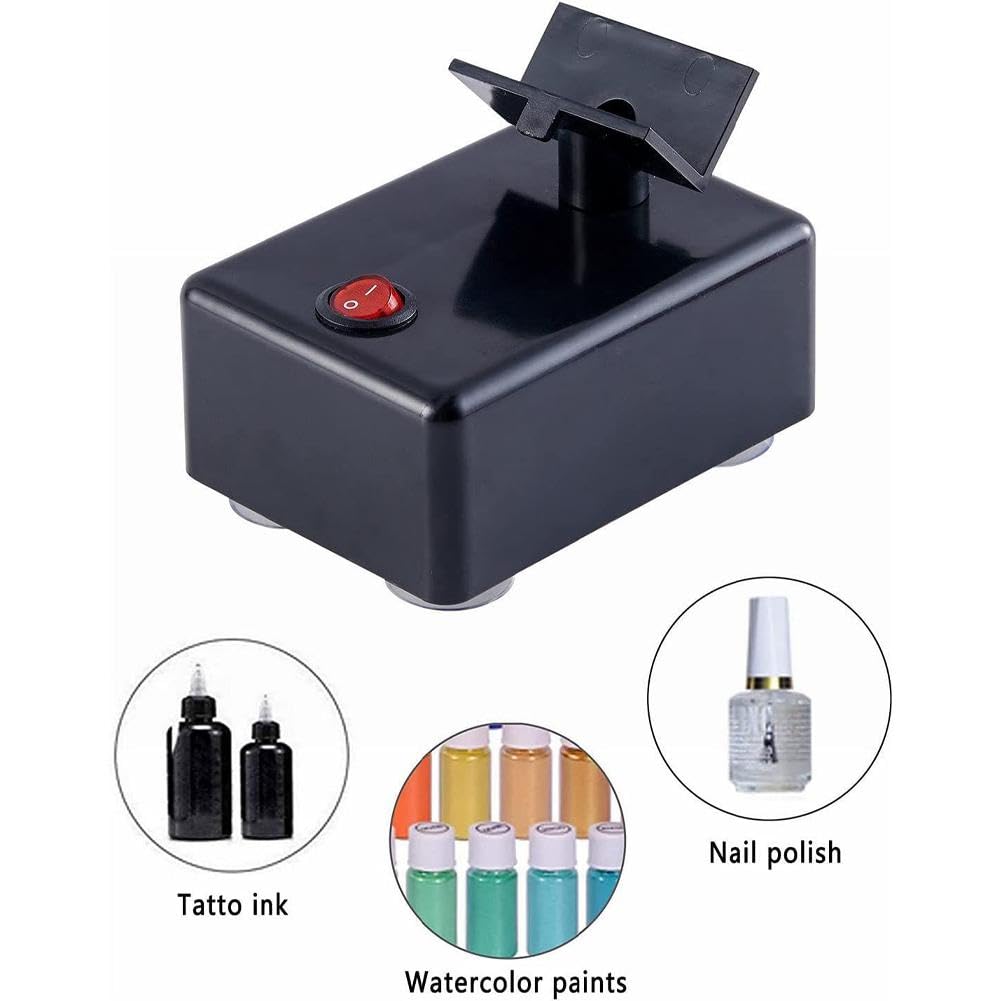 Nail Polish Shaker Machine, Nail Gel Polish Mixer, Nail Lacquer Shaker, Model Paints Shaker Vibrating Screen 3200 Shakes/Min Lash Varnish Bottle Glue Shaking Machine for Nail Art Ink (Silver EU)