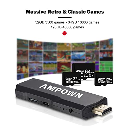 Gift Plug and Play 2022 New Video Game Console 4K HD Output 40000 Retro Games 128GB with 2.4G Wireless Controller for PS1/GBA/MD TV Game Stick Christmas GIF