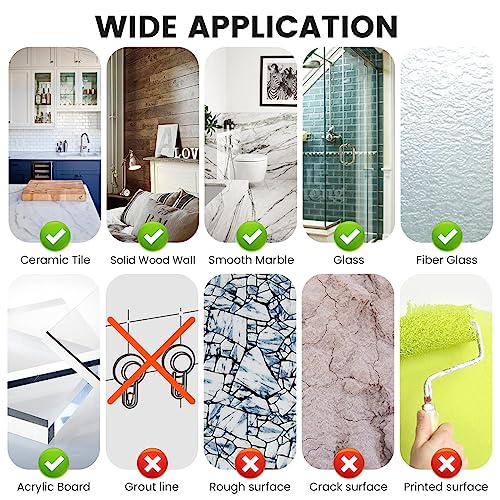 LEVERLOC Corner Shower Caddy Suction Cup with Hooks 2 Pack No-Drilling Rotating Removable Shower Caddy Basket, Stainless Steel Shower Shelves,Rustproof Organizer for Bathroom Storage,Black
