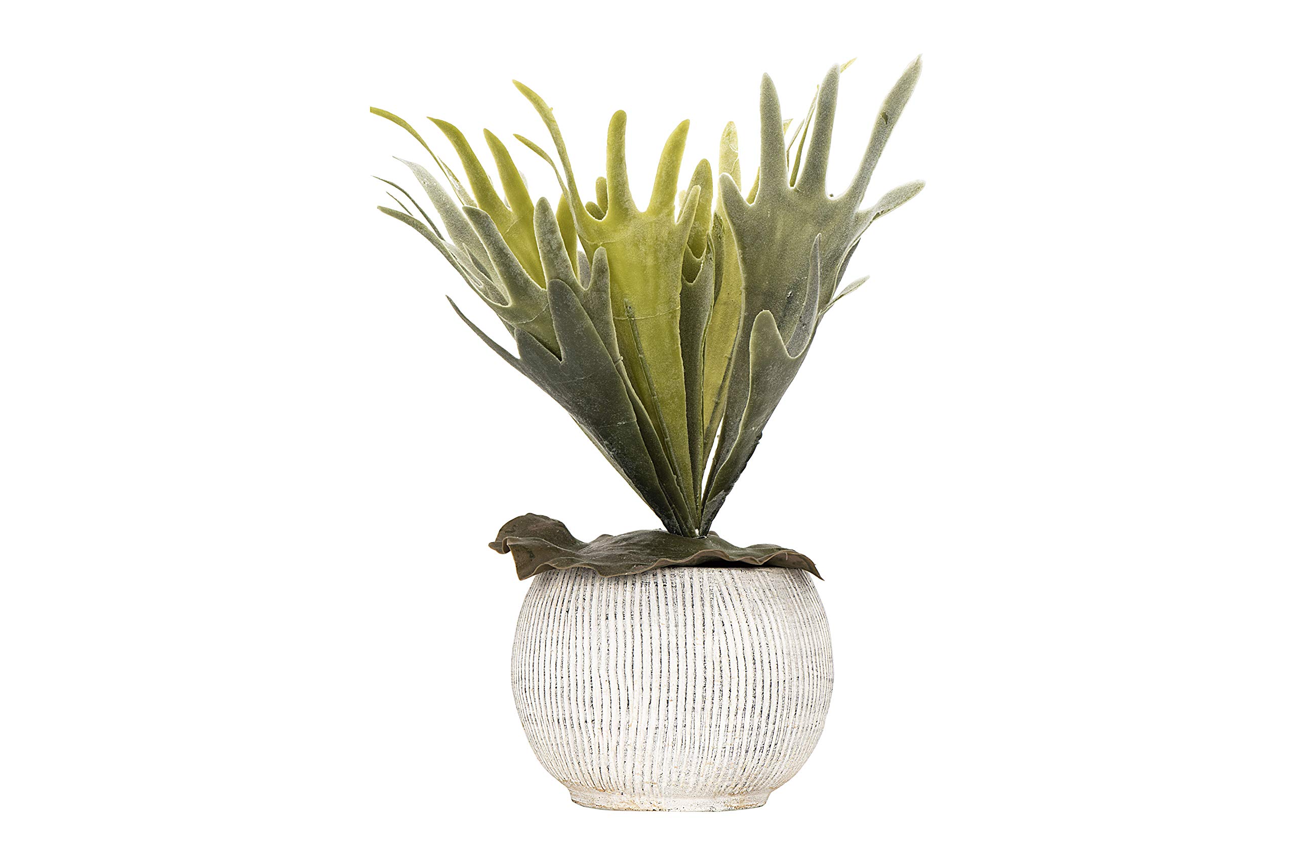Distressed Cream Terracotta Planter with Fluted Texture