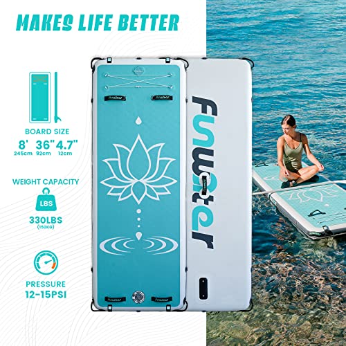 FunWater Paddleboards 8ft Inflatable Stand Up Paddleboard Pro Sports Training Mat, 2 in 1 Gymnastics Mat