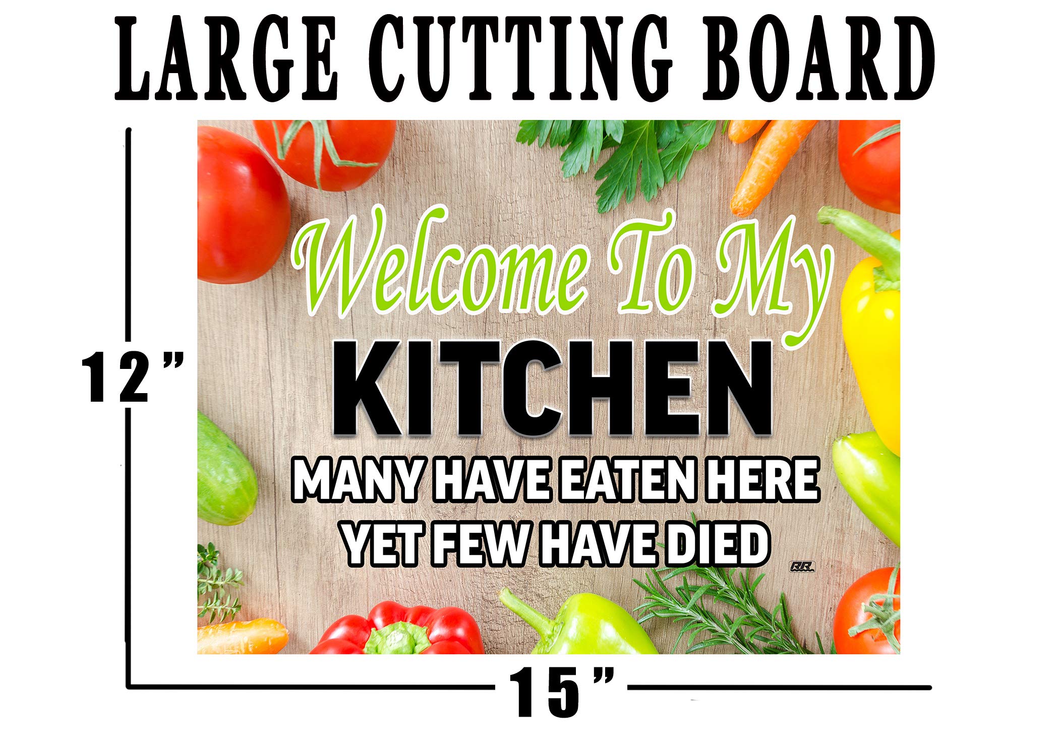 Funny Welcome To My Kitchen Glass Cutting Board Decorative Gift For Mom Design