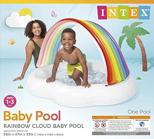 Intex Rainbow Cloud Inflatable Baby Pool, for Ages 1-3