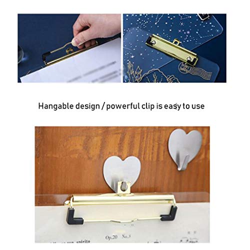 stores Clipboard Word Pad Hangable Design Clipboard Stationery Test Paper Clip Drawing Board Exam Pad Word Board File Clip (Color : E)