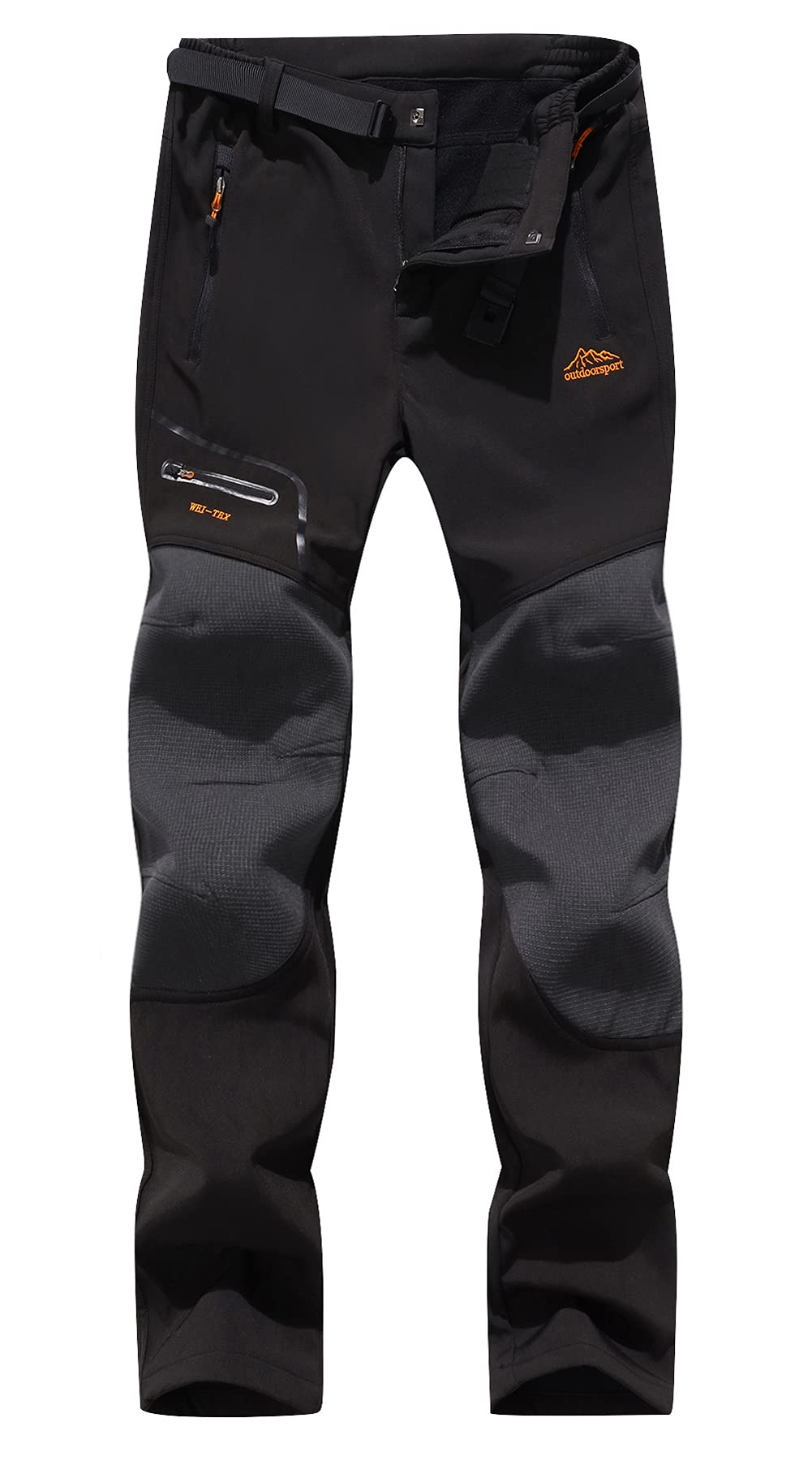 DAFENGEA Women's Hiking Pants Outdoor Waterproof Windproof Softshell Fleece Slim Snow Ski Pants,CFK1682W-Black-S