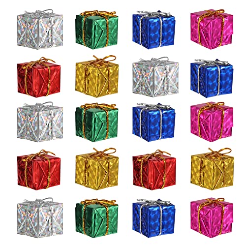 Tinksky 24pcs Christmas Tree Small Gift Boxes Hanging Decorations Ornaments Party Favors (Random Color)