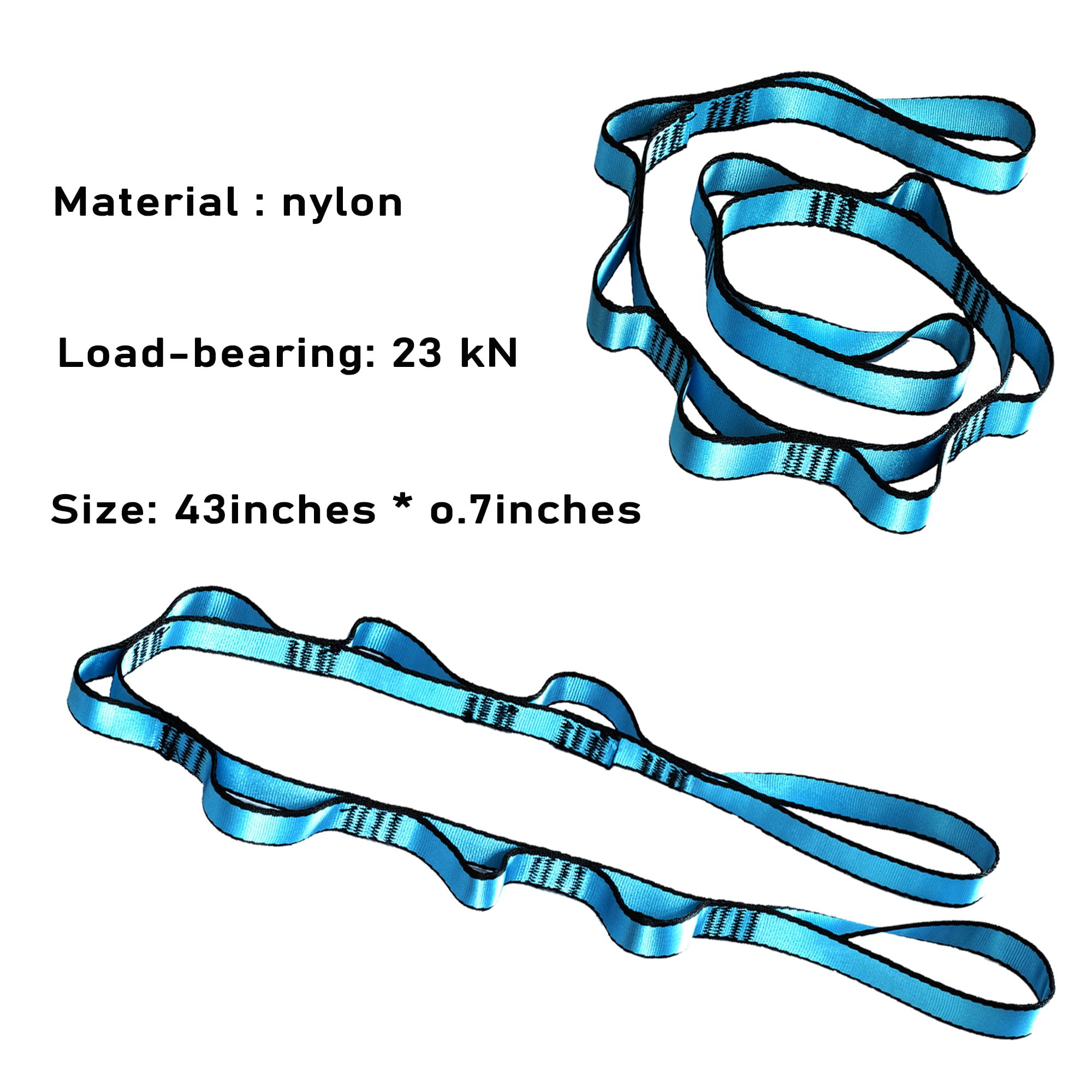 Daisy Chain, Daisy Chain Straps, 7 Loop Adjustable Aerial Silk Yoga Hammock Swing Extender Strap, 2PCS