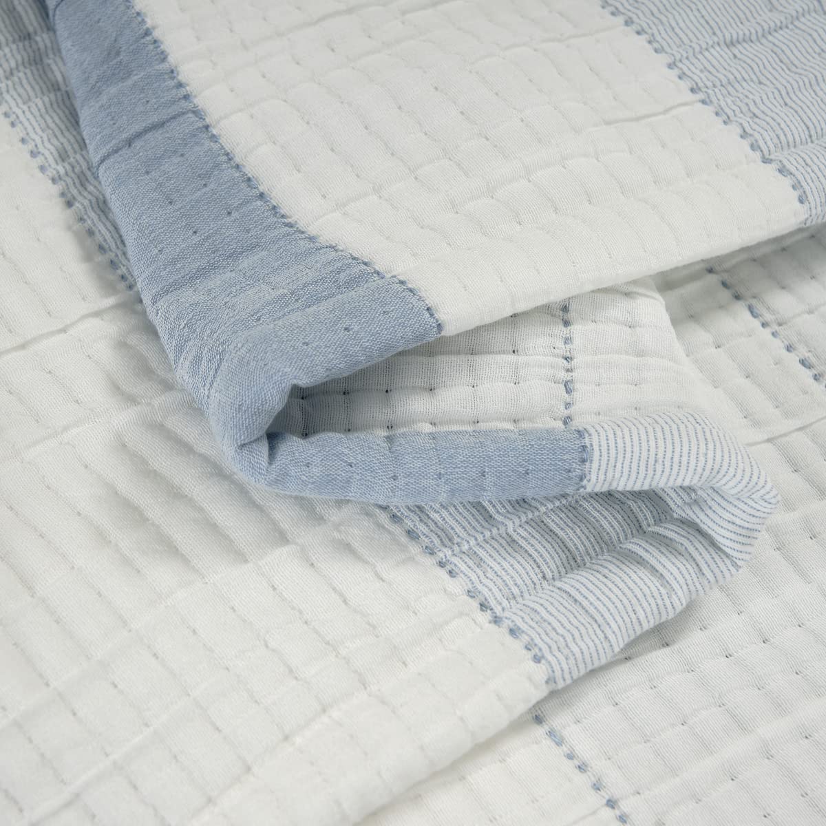 DOWN HOME Lyocell Blends Blanket Throw Reversible Super Soft Stripe Blanket Throw 60x80inch Blue