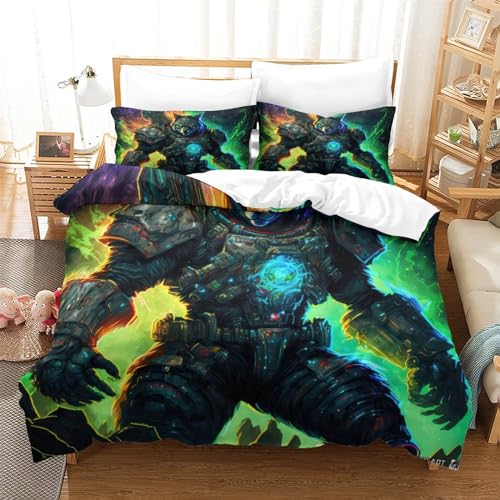 DAGROD Fluffy Duvet Cover Bedding Set with Pillow Cases Cosmic Space Wolves 3D Print Quilt Cover Breathable and Moisture-Proof Cosy Soft Bedding Se King(220x240cm)