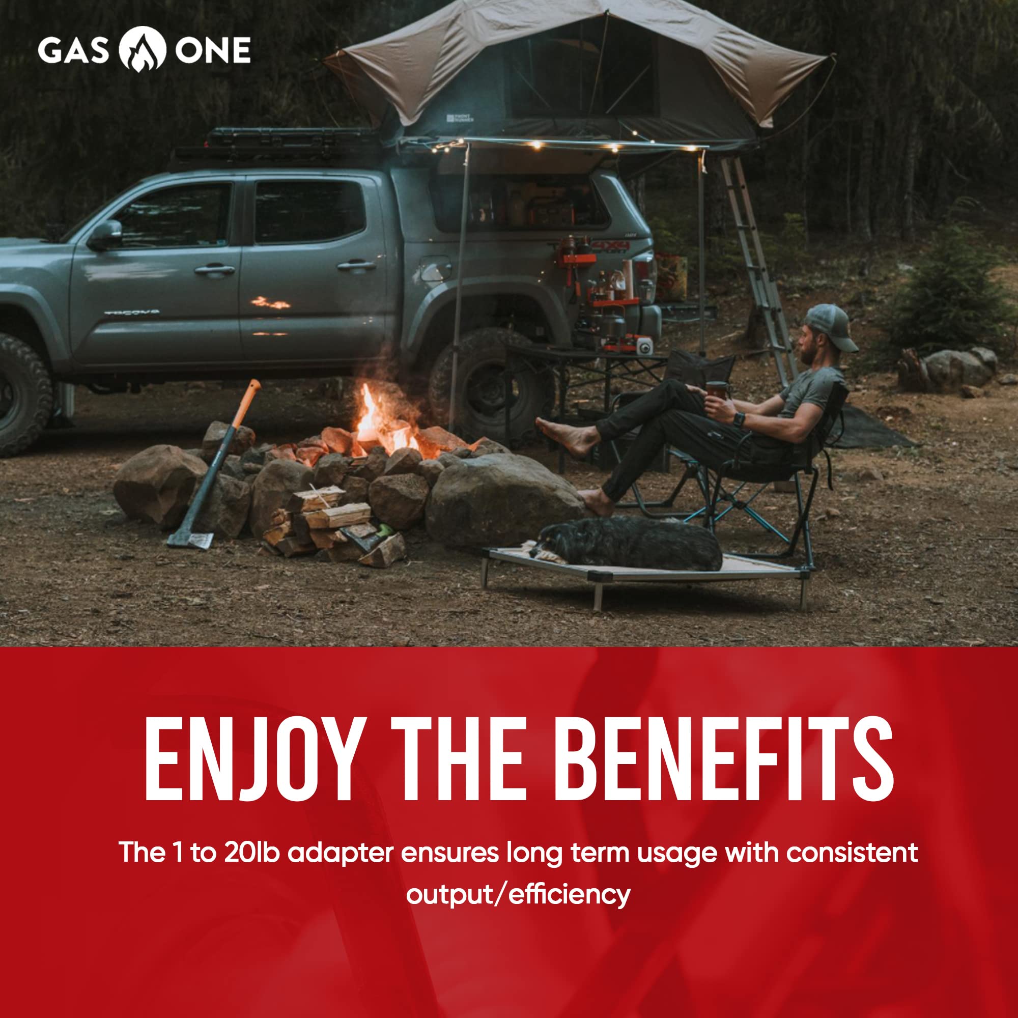 Cuisinart CGG-059A Grillster 8,000 BTU Portable Propane Tabletop Gas Grill | Gas One 4 ft Propane Hose 1lb to 20lb Adapter Hose Bundle