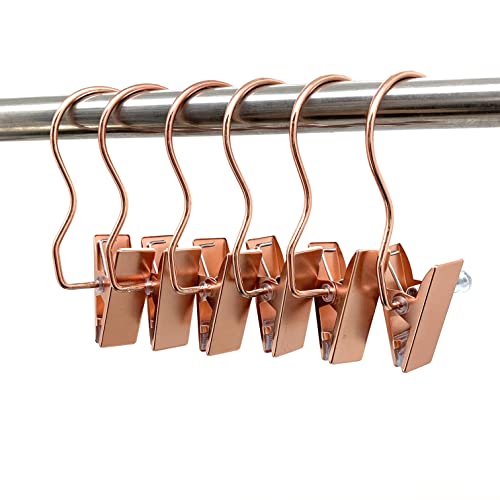 KOOBAY Boots Hanger 4.5" Metal Outfit Hanger Rose Gold Clips for Gloves Shoes Hooks Hair Extension Wigs Clips 12PACK