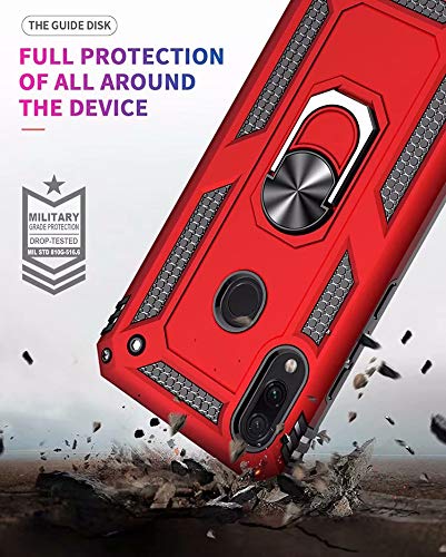 Strug for Xiaomi Redmi Note 7/Redmi Note 7 Pro Case,Heavy Duty Shockproof Protection Built-in 360 Rotatable Ring Magnetic Car Mount Case with Screen Protector for Xiaomi Redmi Note 7(Blue)