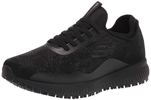 Skechers Women's Slip on Athletic Food Service Shoe, Black, 11