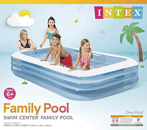 Intex Swim Center Family Inflatable Pool, 120" X 72" X 22", for Ages 6+