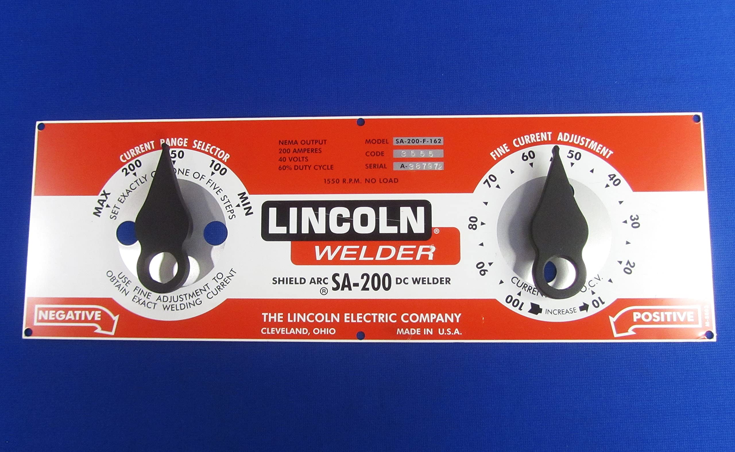 High Speed Engineering Lincoln Welder Sa 200 Control Knobs Shorthood and Redface Old Style