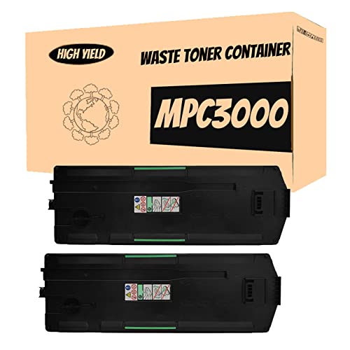 MPC3000 Waste Toner Container Compatible for Ricoh MPC3000 418425 DOBQ6400 With C2000 C2500 C3000 C3500 C4500 C6000 Printers 2-pack