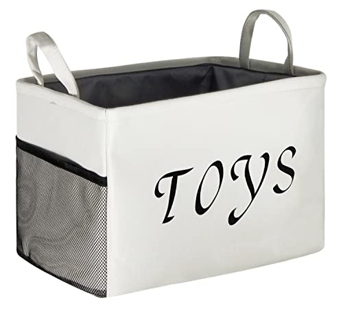 HIYAGON Rectangular Storage Basket for Nursery,Canvas Toys Storage Bin Organizer,Large Kids Storage Box Nursery Hamper for Children Toys, Books,Boys and Girls,Gift Basket (Toys)