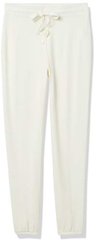 Daily Ritual Women's Cozy Knit Drawstring Jogger Pant, Cream/White Marl, Small