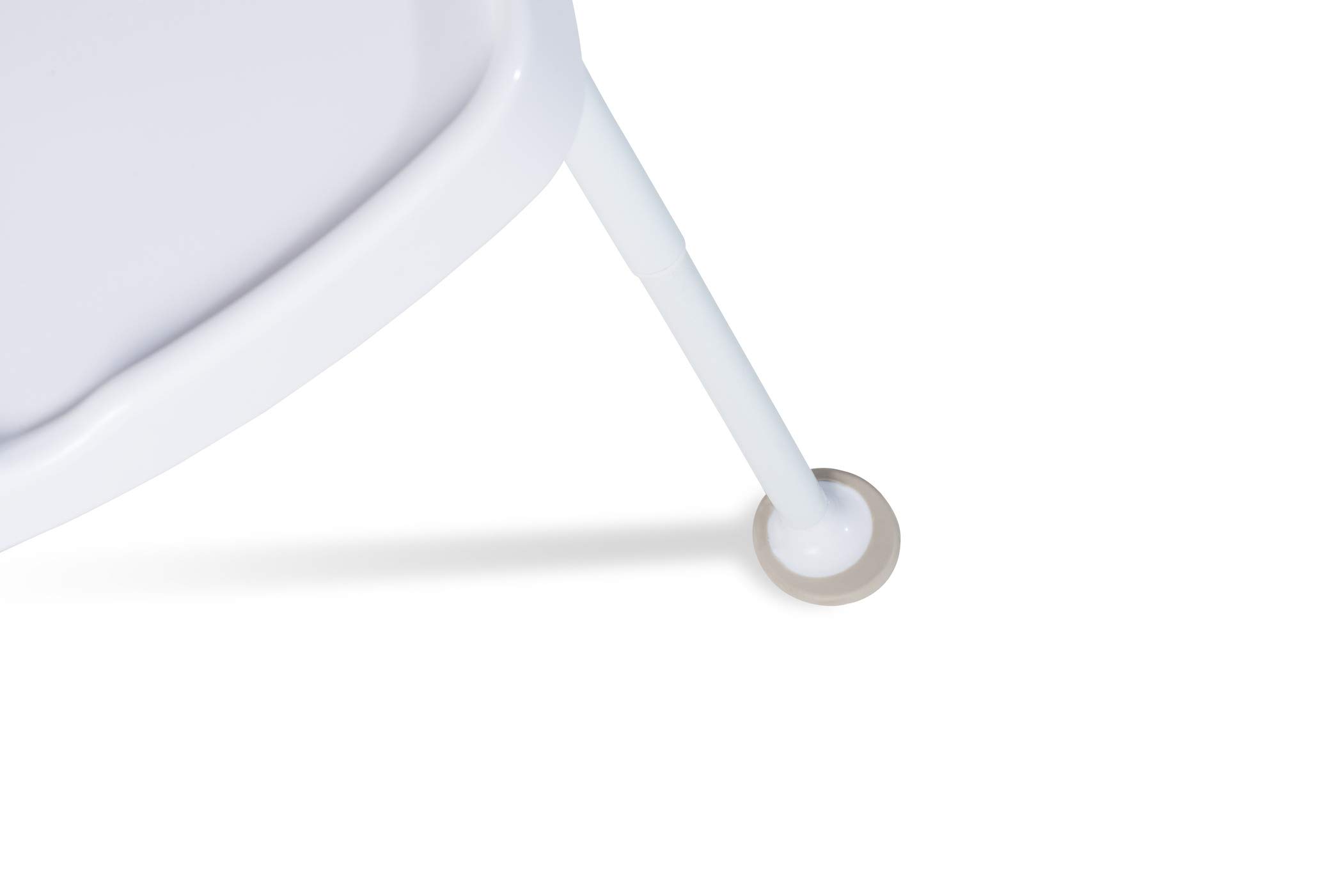 Foundations Secure Sitter 7-13" Adjustable Height Feeding Chair, 1 Pack, Stable “No Tip” Feet, 3-Point Adjustable Harness, Removable Tray, Easy to Clean, Smooth Plastic (White/Tan)