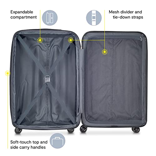 DELSEY Paris Helium Aero Hardside Expandable Luggage with Spinner Wheels, Titanium, Carry-On 19 Inch