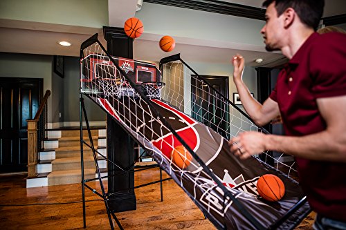 TRIUMPH SPORTS USA Play Maker Double Shootout Basketball Game Includes 4 Game-Ready Basketballs and Air Pump and Needle, Black