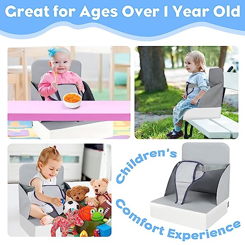 Toddler Booster Seat for Dining Table, PU Waterproof Strong Support Portable Booster Chair for Toddlers Eating, Easy Cleaning Booster Seat Cushion Detachable with Fix Straps