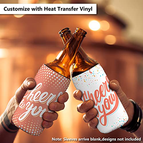 Sublimation Blanks Slim Beer Can Sleeves, 6pcs Neoprene Personalized Sublimation Can Cooler Covers Foldable Insulators Beer Holders Fit for 12oz Slim Drink Beer Cans