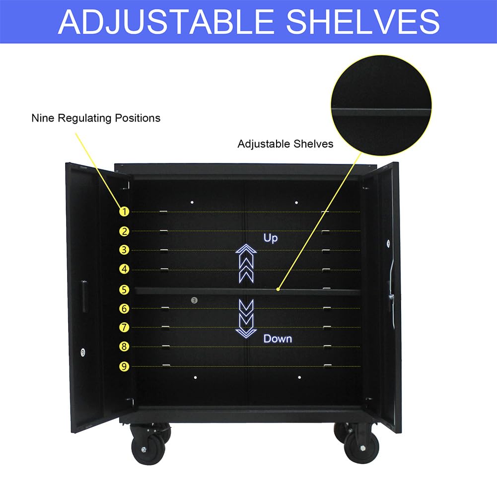 CuisinSmart Metal Storage Tool-chests-&-cabinets, One Size, Black