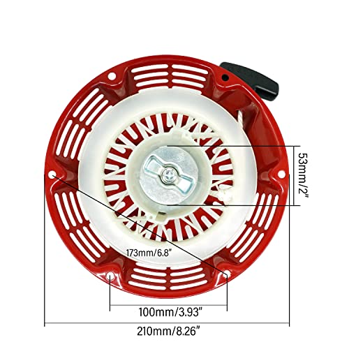 LUSQI Recoil Starter for Honda GX390 Lawn Mower Engines Motor, Pull Start Assembly for Honda GX340 Generator, Red Pull Starter for Honda Parts, 28400-ZE3-W01 28400-ZE3-W01ZA