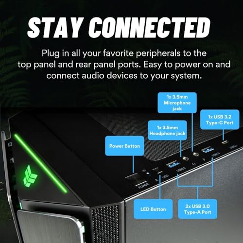 Empowered PC Mantis V2 Gaming Desktop - NVIDIA GeForce RTX 3070 (>4060 TI), AMD Ryzen 7 5700X Processor, 32GB DDR4 RAM, 512GB NVMe SSD + 2TB HDD, WiFi, Windows 11H - Gamer RGB Computer