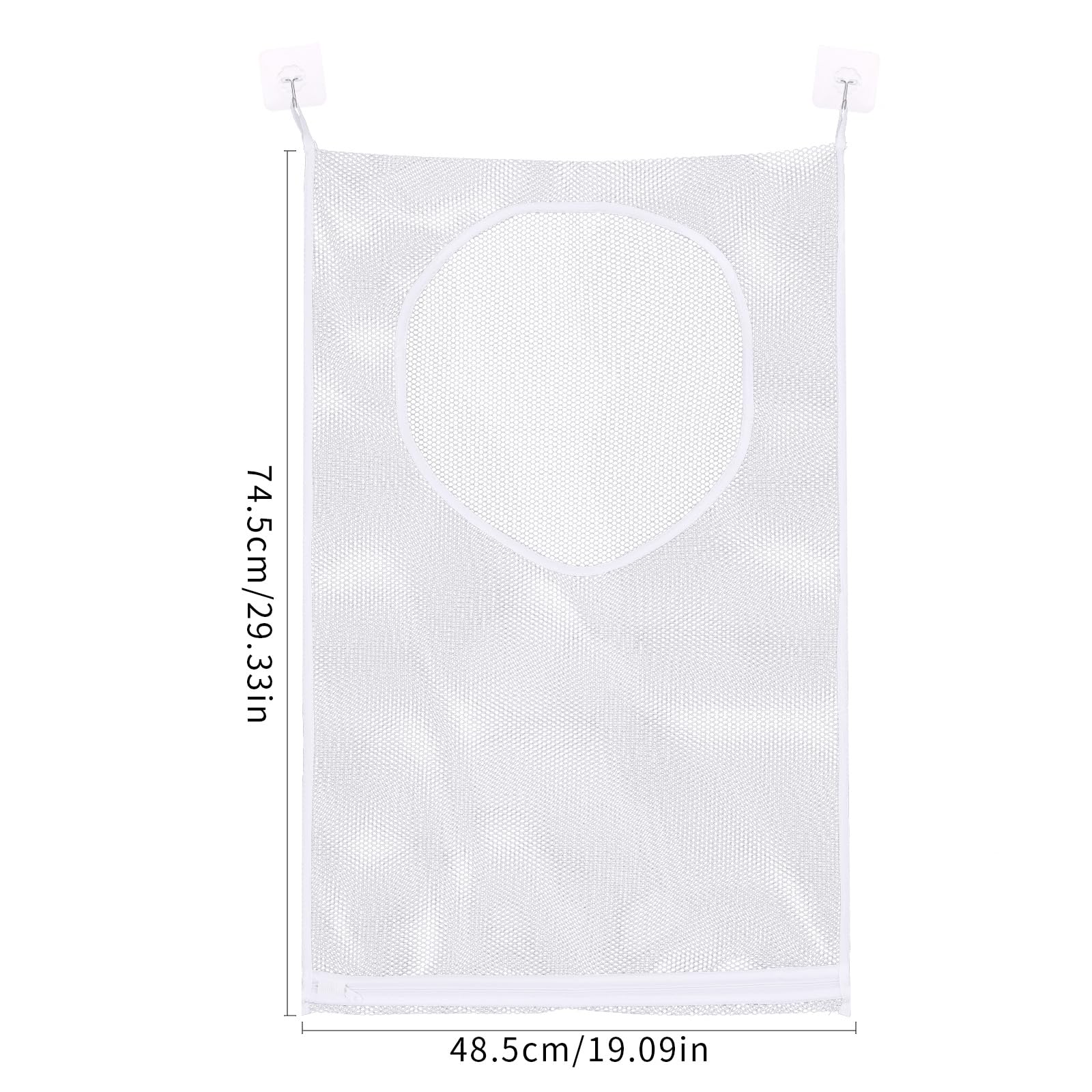 Hanging Mesh Hamper, 29.3 * 19 Inches Portable Foldable Hanging Laundry Hamper with 2 Hooks Large Mesh Laundry Basket over Door for Storage Dirty Clothes on Closet, Bathroom, Bedroom