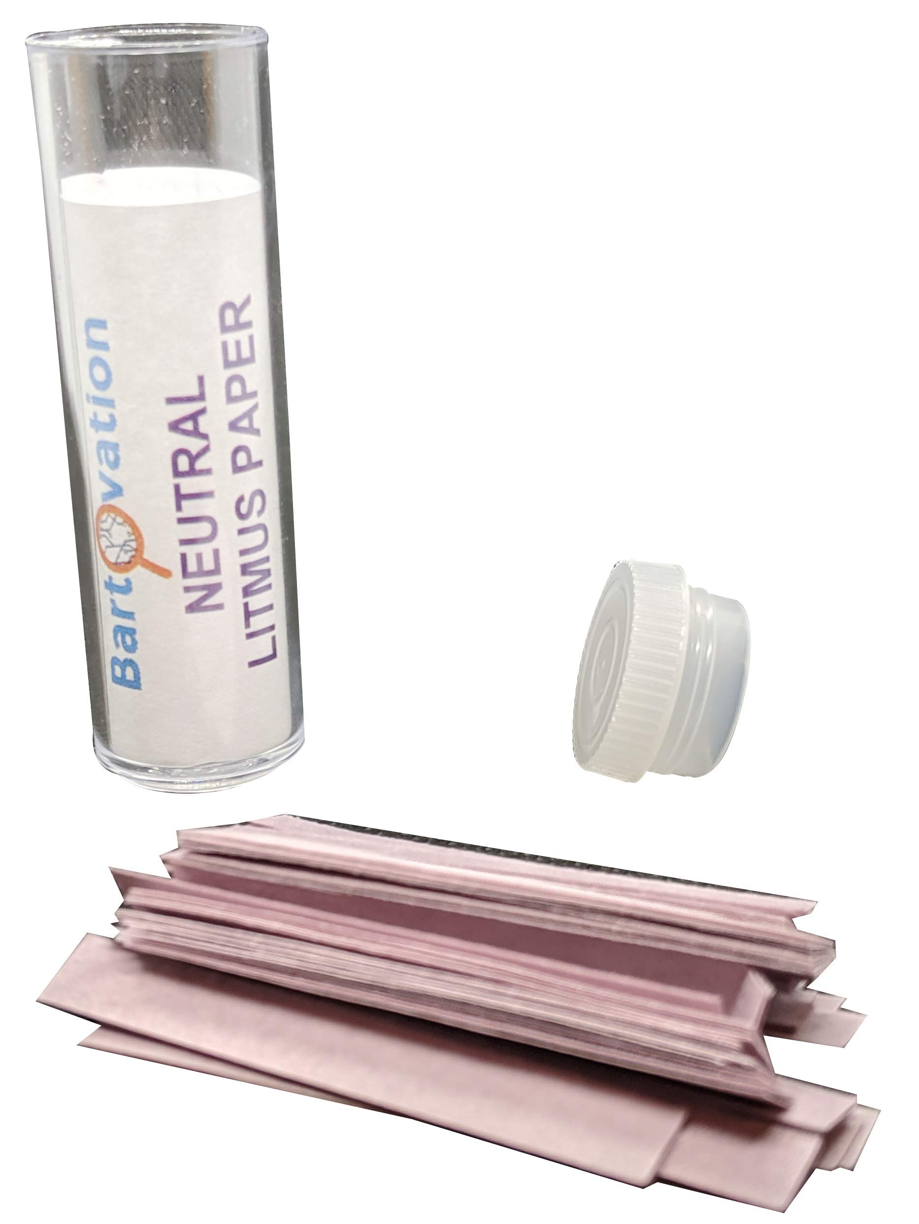 Neutral Litmus Paper [Vial of 100 Test Strips] for Acidity/Alkalinity Testing