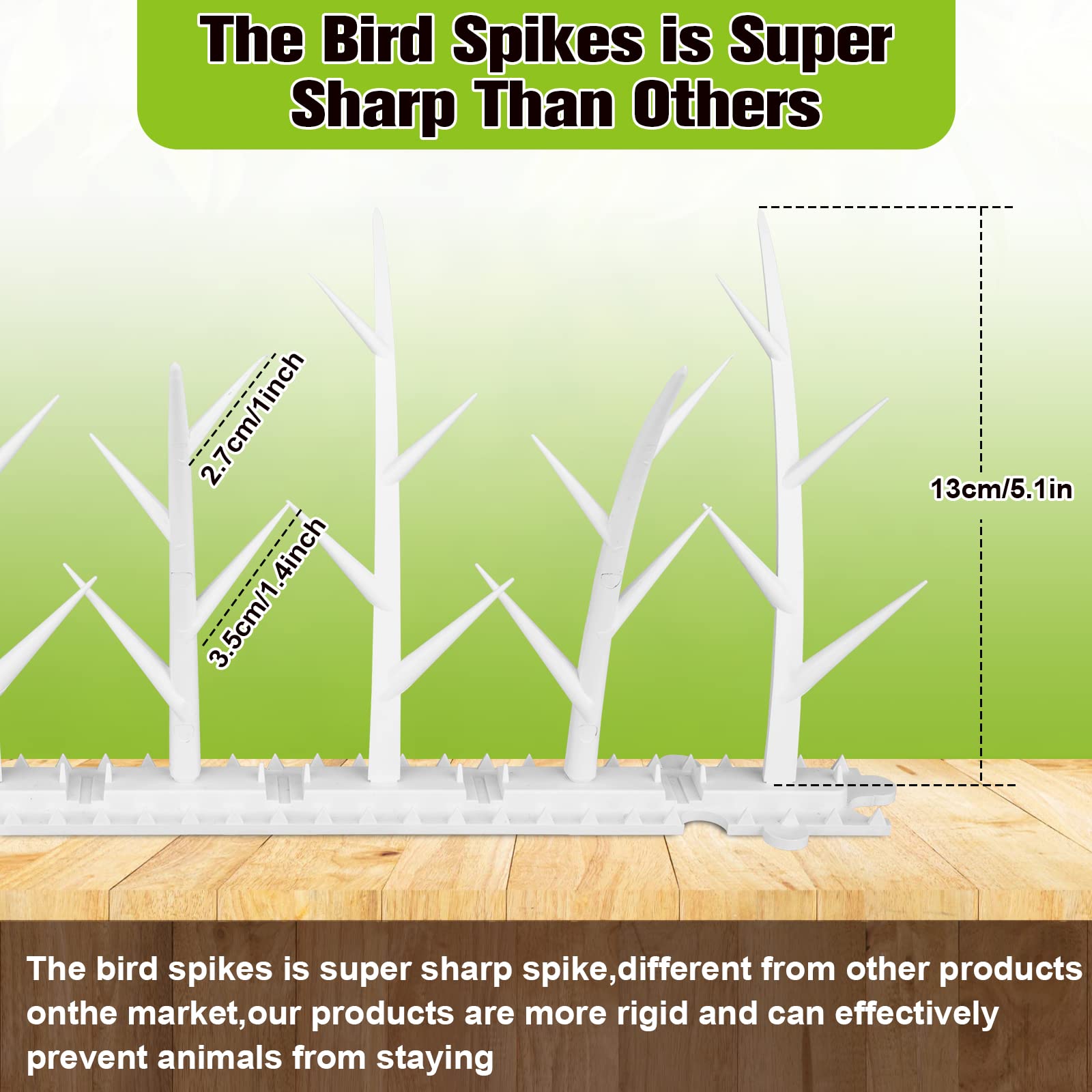 Protecker Bird Spikes, Pigeon Squirrel Spike Strips for Cat Raccoon Animals Repellent to Keep Off Crow, Fence Spikes Defend Birds and Railing Roof
