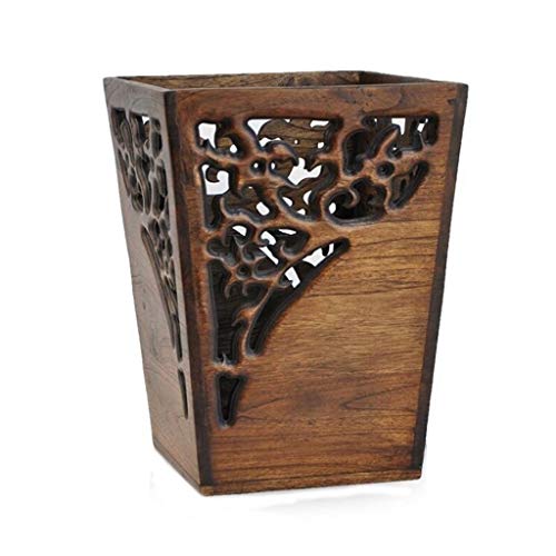 LEGU Trash cans Teak Trash Can, Durable Multifunction Garbage Can Waste Basket for Bathroom, Bedroom, Office and More 10L/2. 6 Gal Garbage Cans (Color : Auspicious)