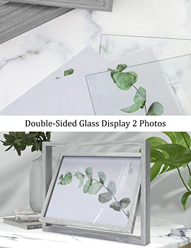 SUMGAR 8x10 ππππ©πͺπ§π ππ§ππ’π Gray ππ€π©ππ©ππ£π Floating Frames Set of 2, Double Sided Picture Frames Wooden Frames for Plants Pressed Flowers Floating Effect Display