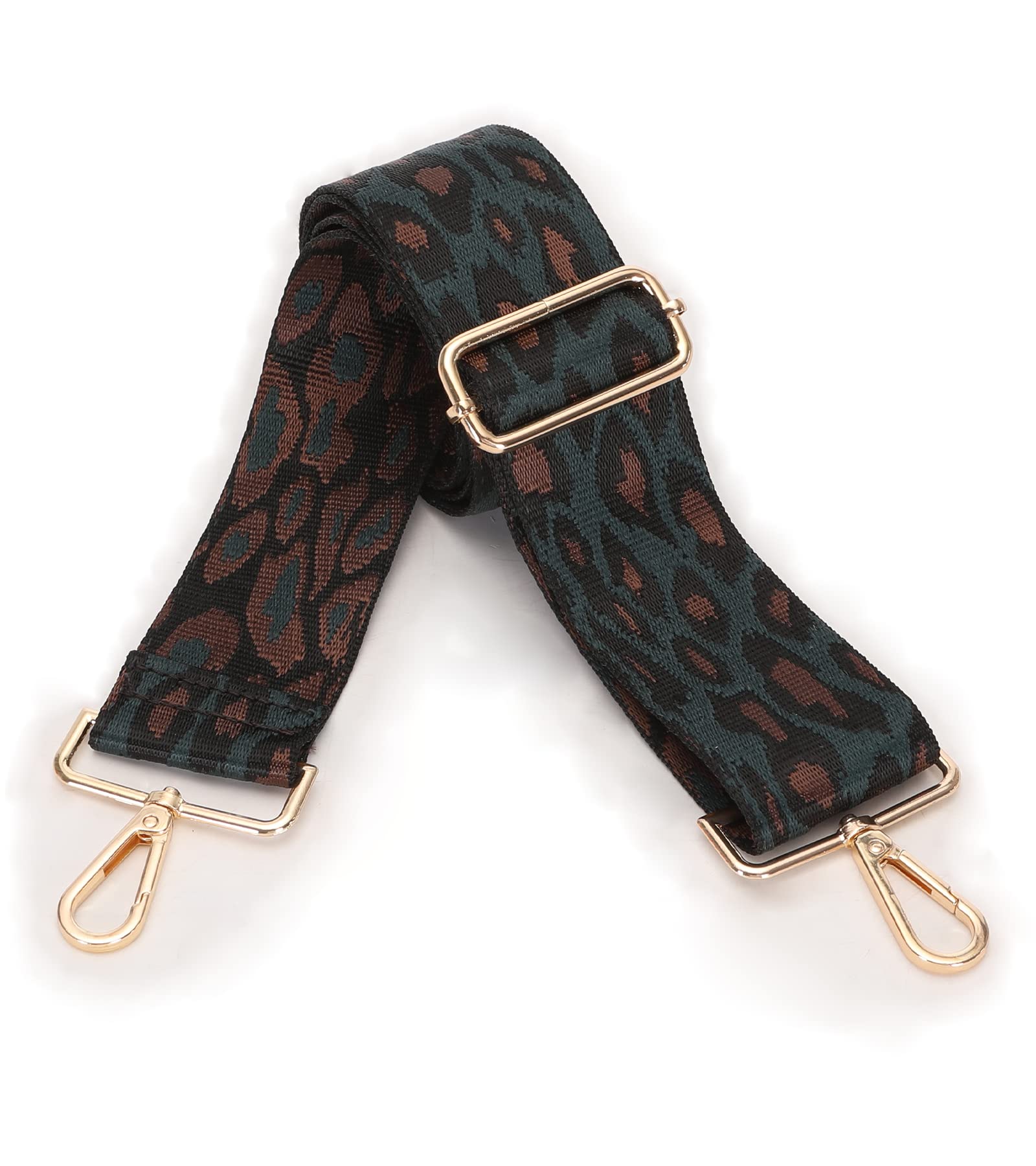 GINJKGO Purse Strap Replacement Crossbody - Guitar Straps for Handbags, Adjustable Canvas Bag Strap for Purses Leopard Print Pattern 2 inches