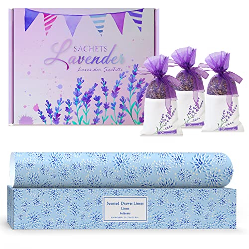 Sachets, Scented Sachets, Lavender Scented Sachets, Drawer Liner, Scented Drawer Liner for Cabinet Drawers