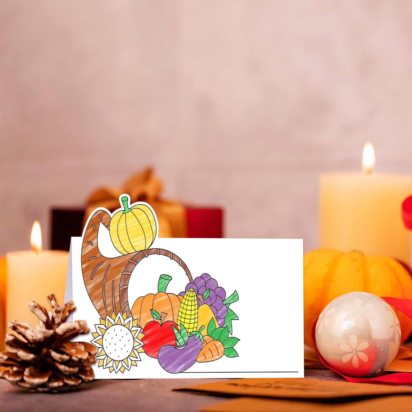 Thanksgiving Place Cards Crafts Table Settings 120PCS Color Your Own Cards Thanksgiving Crafts for Kids Table Name Place Card Fall Harvest