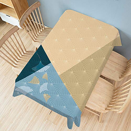 Ginkgo Plant Printed Rectangular Tablecloth Party Dining Table Cover Mat Waterproof Anti-Oil Home Decor Mantel Mesa A6 140x210cm