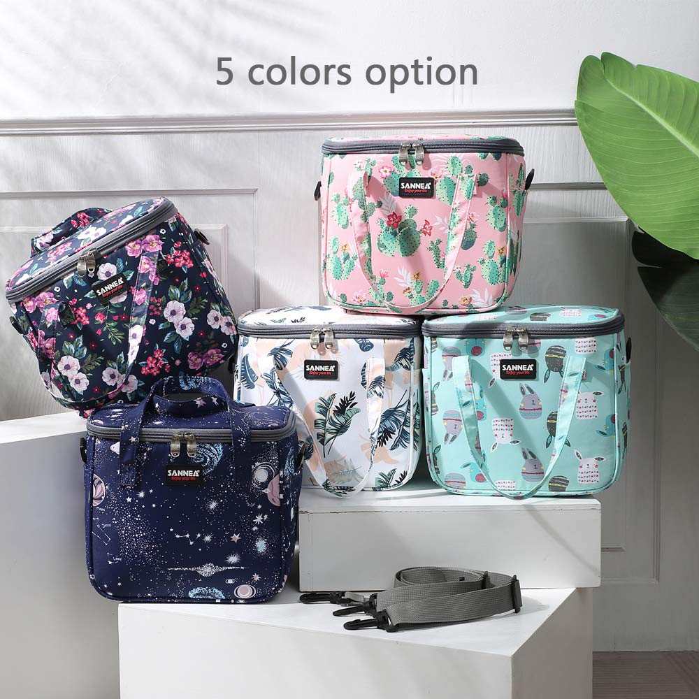 Evergoo Reusable Lunch Bags for Women, Insulated lunch Box with Adjustable Shoulder Strap, Cute Thermal Cooler tote Bag for Office/Beach/Hiking/Picnic/Workout-Cactus