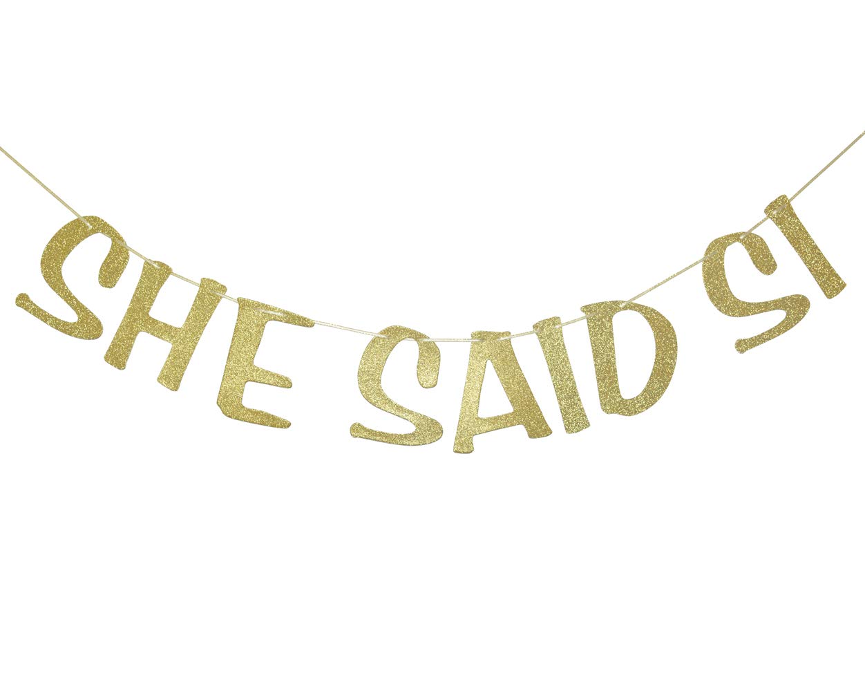 She Said Si Banner Bachelorette Sign Mexico Bachelorette Party She Said Yes Garland Wedding Decorations Engagement Supplies Bridal Shower Party Decor Photo Booth Props Gold Glitter