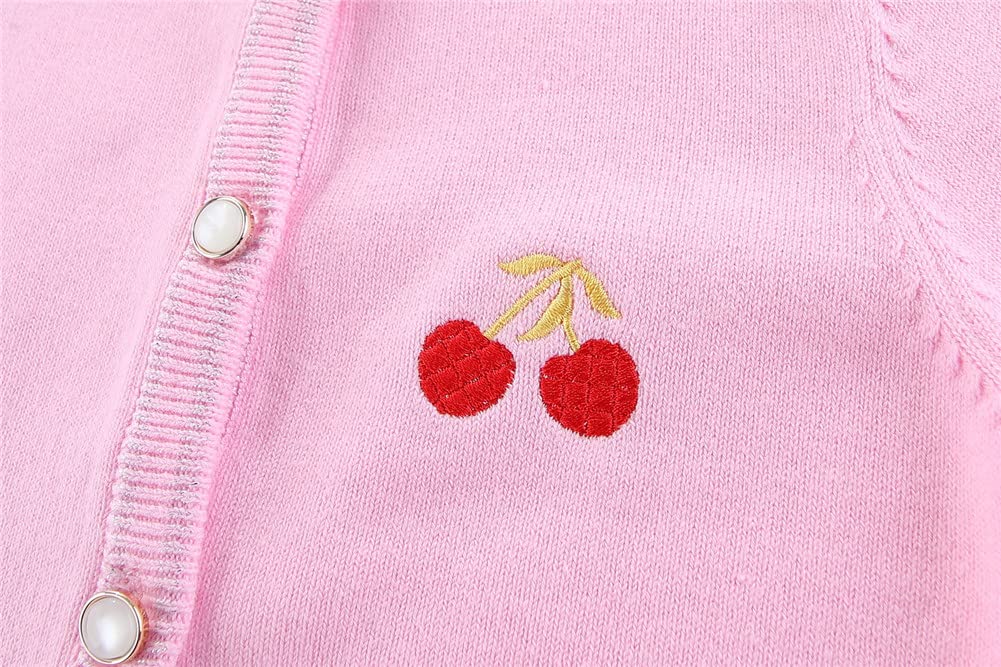 Mud Kingdom Knit Sweater Outfits for Toddler Girls Cute Cherry Pink 4T