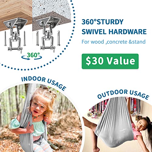 OUTREE Sensory Swing for Kids with 360° Swivel Hanger, Indoor Therapy Swing Great for Autism, ADHD, Sensory Processing Disorder, and Autistic Children
