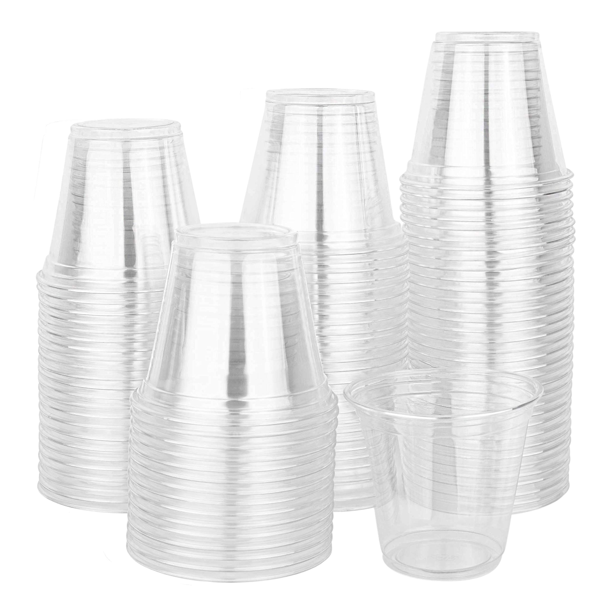 ELEGANT DISPOSABLES [100 Count] 9 Ounce Crystal Clear PET Old fashionedDesign for Iced Coffee, Cold Drinks, Slush, Smoothy's, Slurpee, Party's, Plastic Disposable Cups