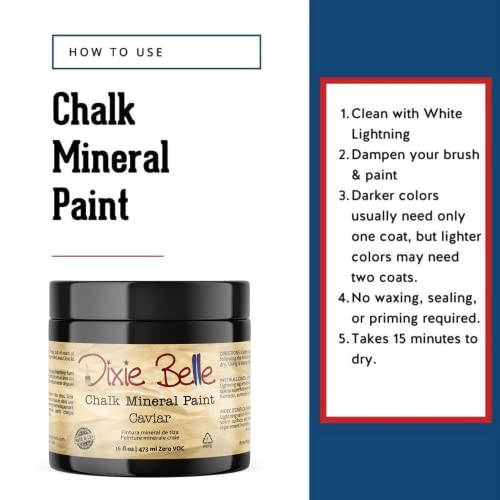 Dixie Belle Paint Company Chalk Finish Furniture Paint (Caviar 16OZ)