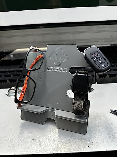 Multi-purpose Desktop Stand For Phone, Watch, & Keys, Handcrafted With Premium Acrylic, Laser-Cut, Compact 8x7", Phone & Watch Charging Station, Gift Versatile Desk Organiser, Easy Assembling