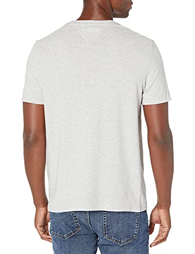 Tommy Hilfiger Men's Short Sleeve Crewneck T Shirt with Pocket, Light Grey Heather, Large
